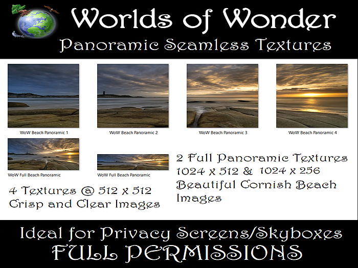 Second Life Marketplace - WoWScapes Golden Beach Panoramic Textures